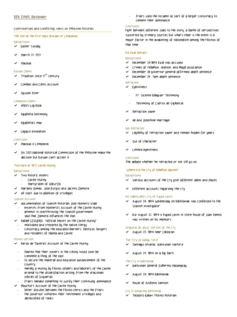 RPH Finals Reviewer | PDF | Taxes | President Of The Philippines