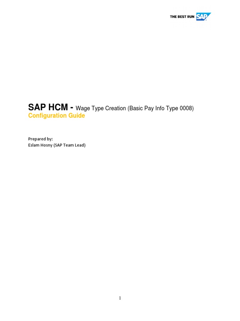 SAP HCM - Wage Types Creation - Info Type 0008 | PDF | Payroll | Wage