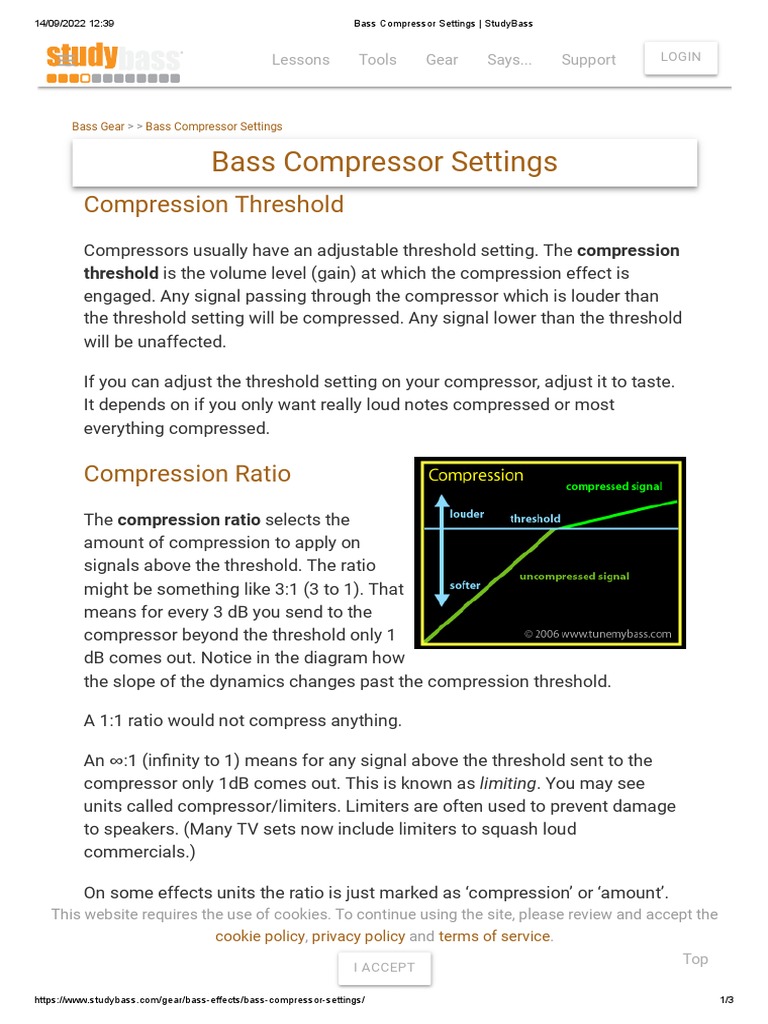 Bass Compressor Settings - StudyBass | PDF | Sound Recording | Electronics