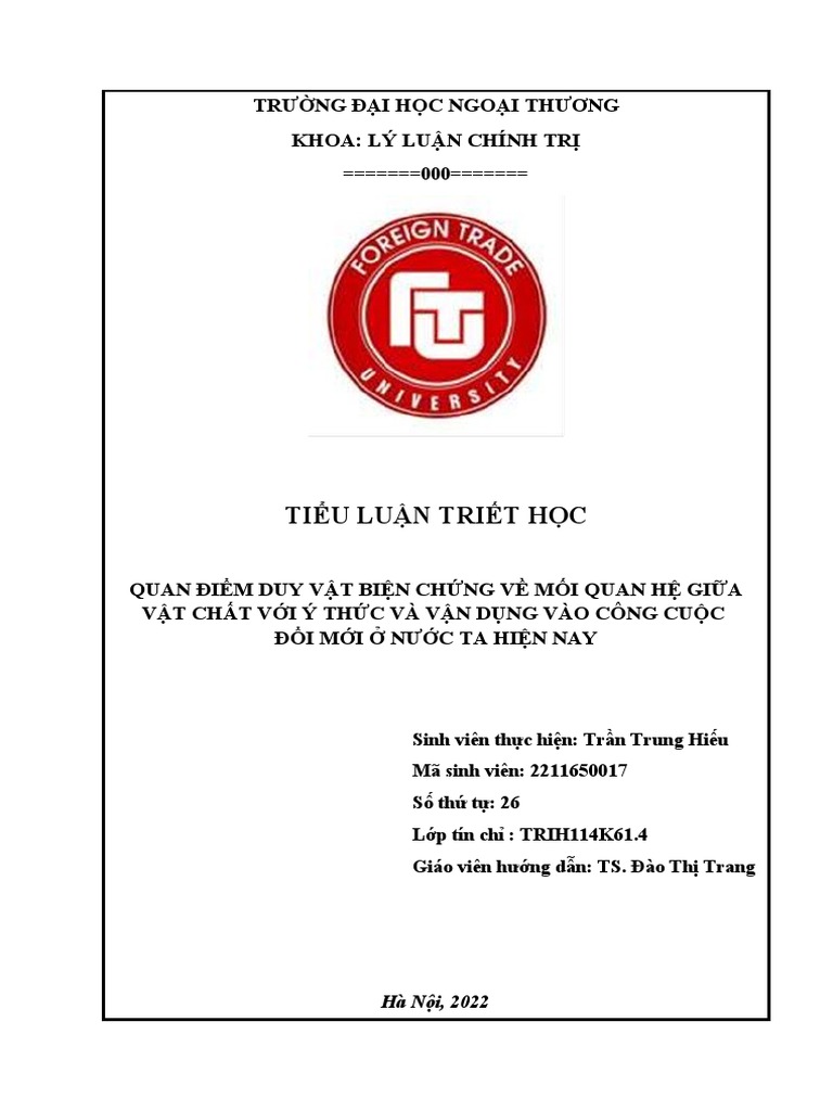 Tieu Luan Triet Hoc | PDF