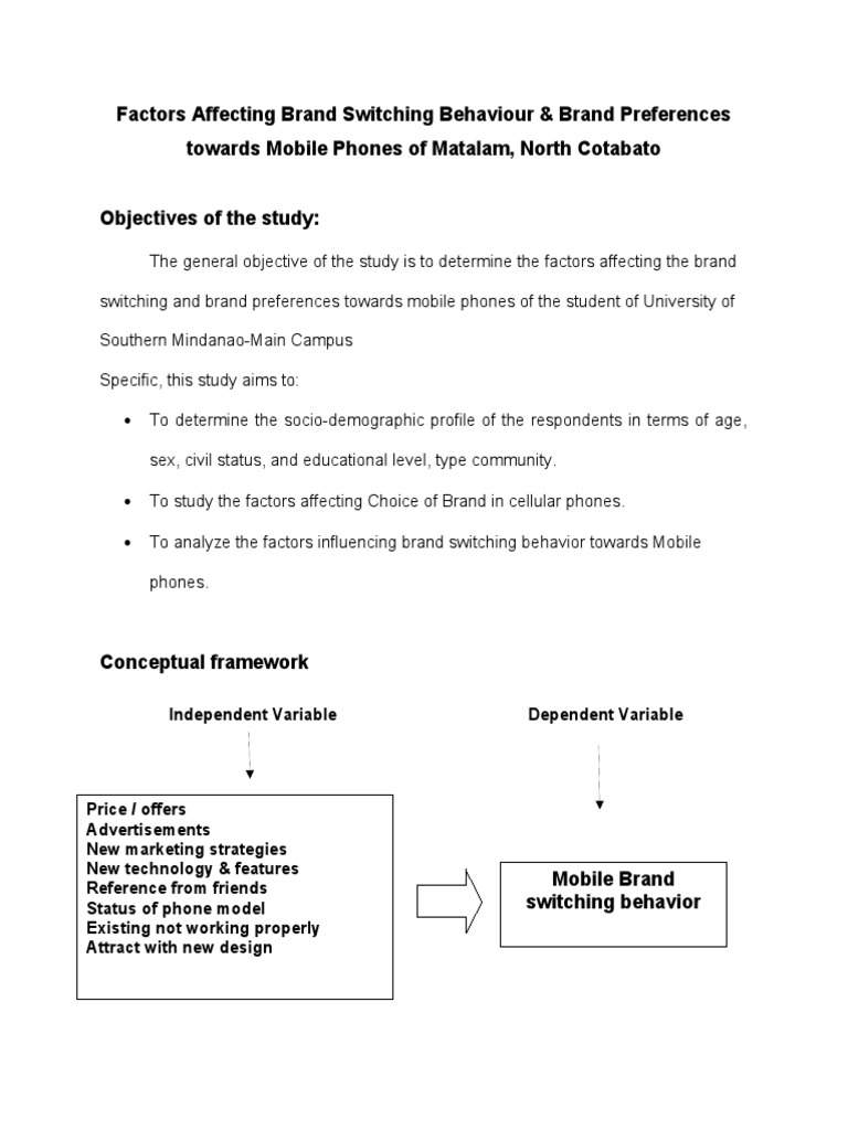 Factors Affecting Brand Switching Behaviour | PDF | Brand | Behavior