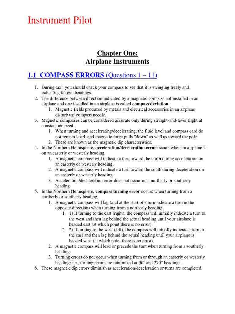 Faa Gleim Outlines Instrument Pilot | PDF | Instrument Flight Rules ...