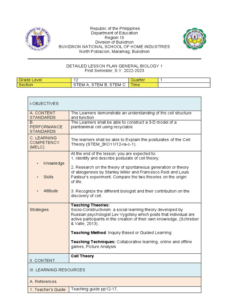 Day 1-Cell Theory - 7es | Download Free PDF | Behavior Modification | Cognitive Science