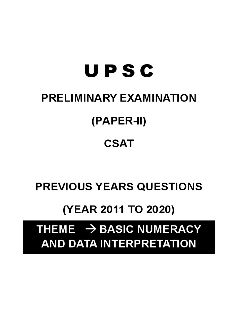 UPSC CSAT: Numeracy & Data Interpretation | PDF | Elementary Mathematics | Mathematics