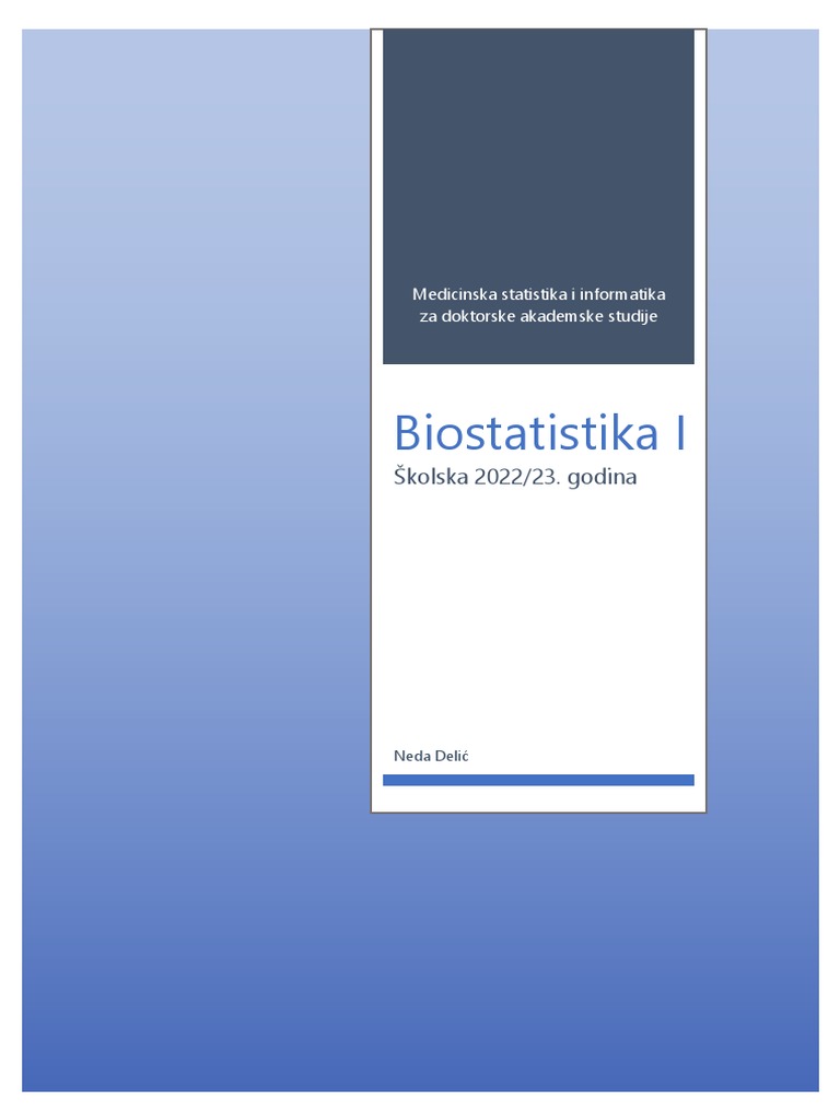 Biostatistika I | PDF