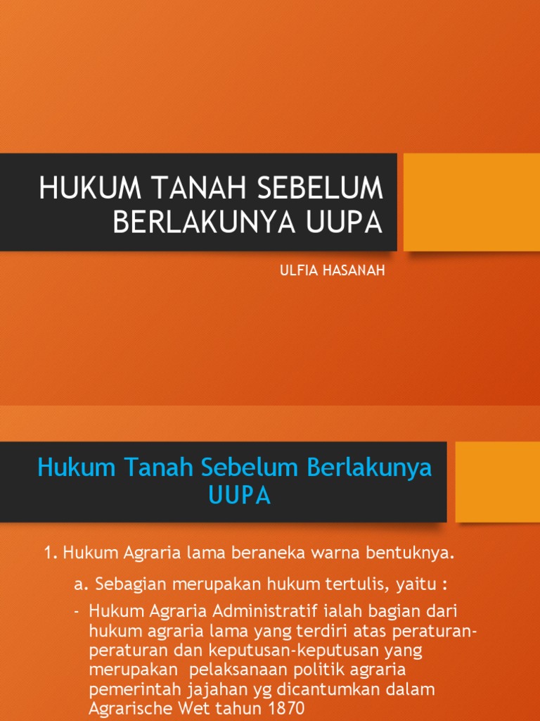 Hukum Tanah Sebelum Berlakunya Uupa 1 | PDF | Politik | Hukum