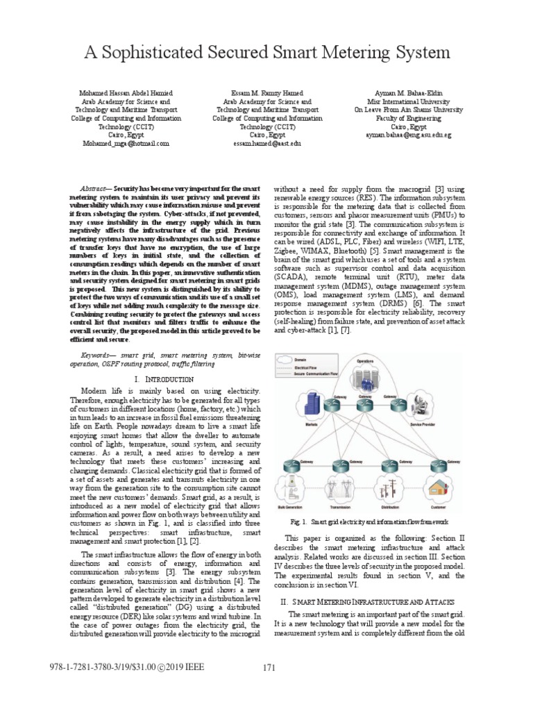 A Sophisticated Secured Smart Metering System | PDF | Distributed Generation | Smart Grid