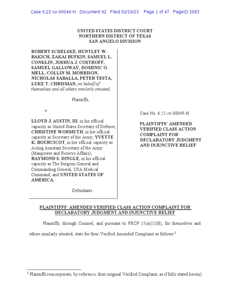 Schelske Amended Complaint | PDF | Lawsuit | Complaint