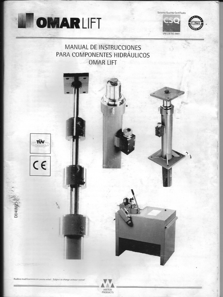 Omar Lift Manual de Instrucciones 1999 Paginas 84 Espaã Ol | PDF