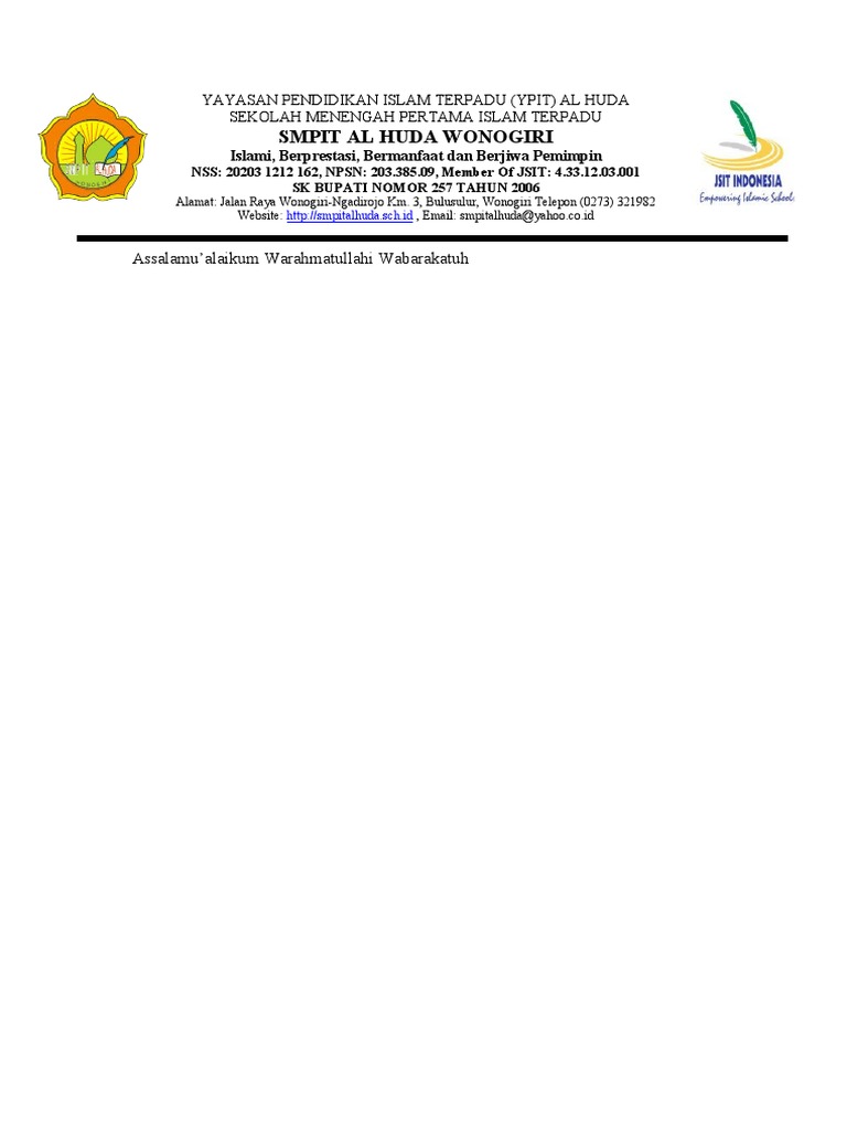 Contoh Kop Surat Word | PDF