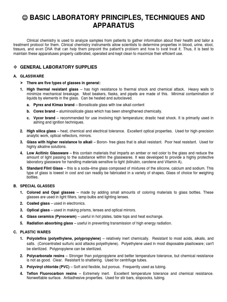 Module 2-Basic Laboratory Principles, Techniques and Apparatus ... Module 2-Basic Laboratory Principles, Techniques and Apparatus ...