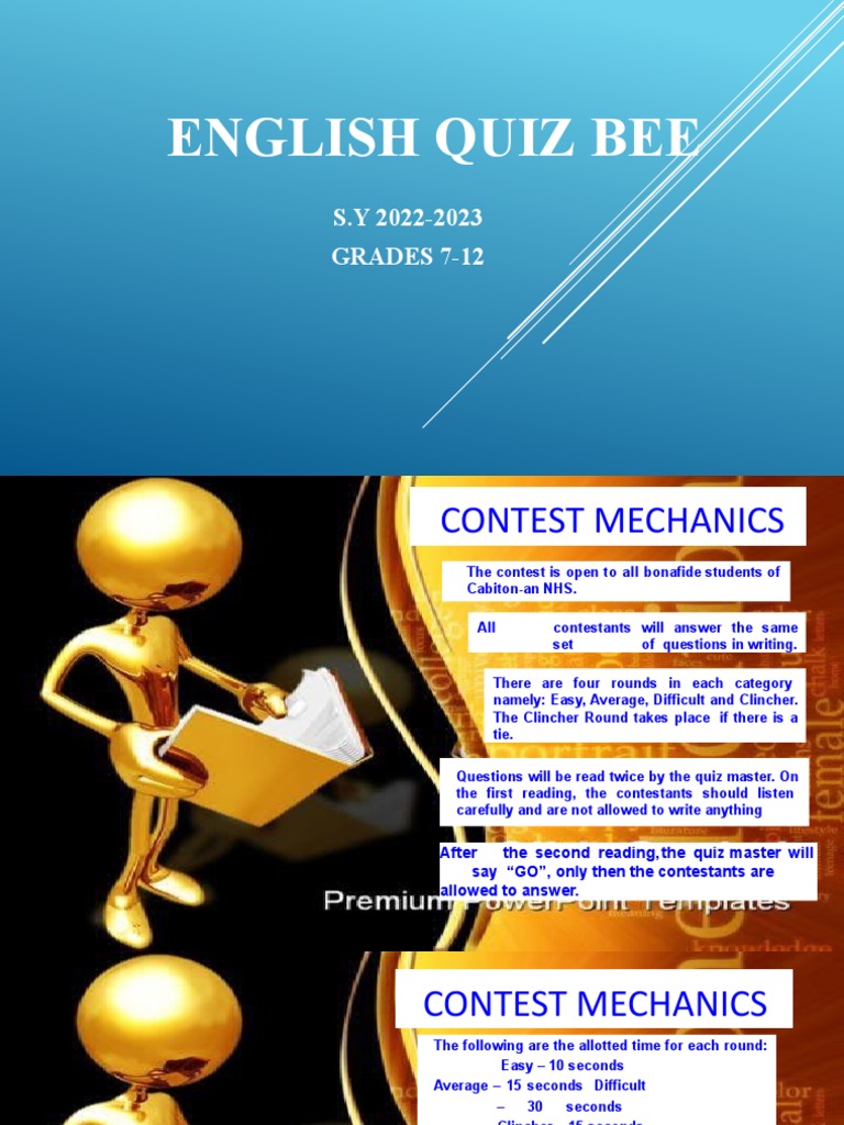 English Quiz Bee | PDF | Linguistics