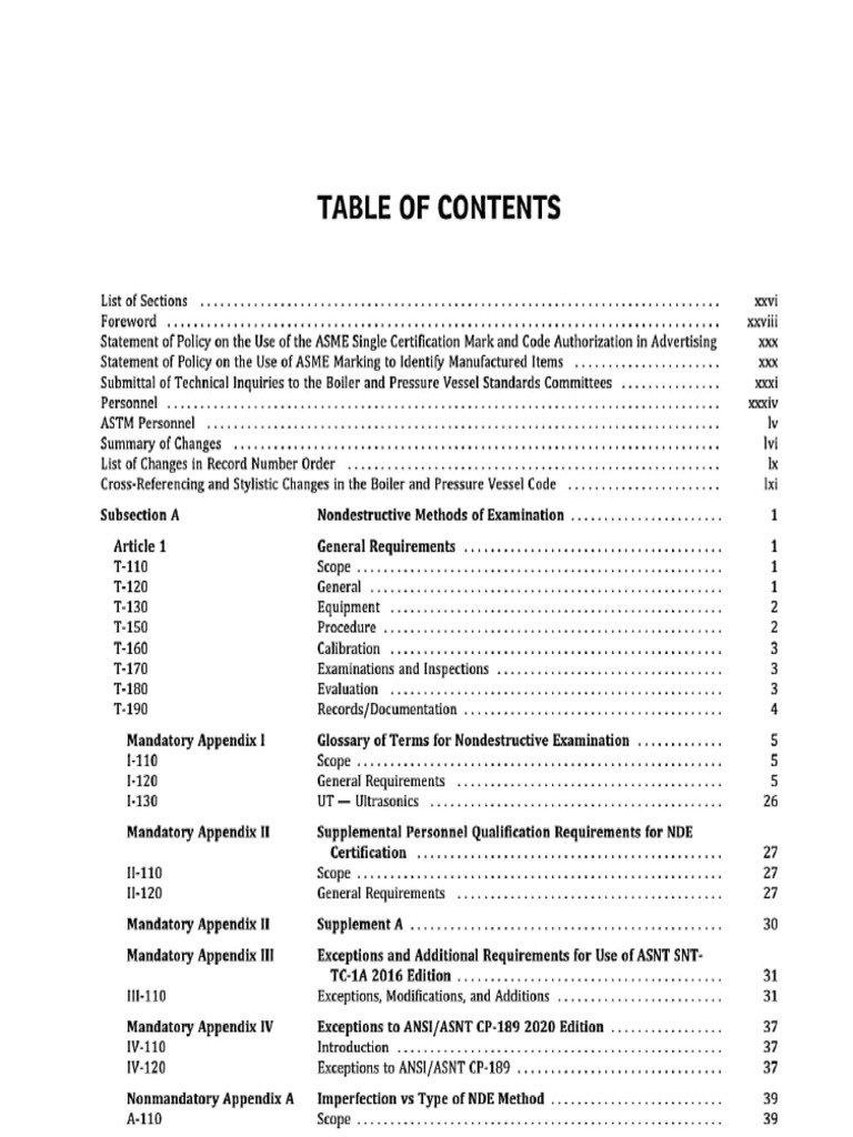 Art - 1, ASME BPVC Sec - V, 2021 | PDF