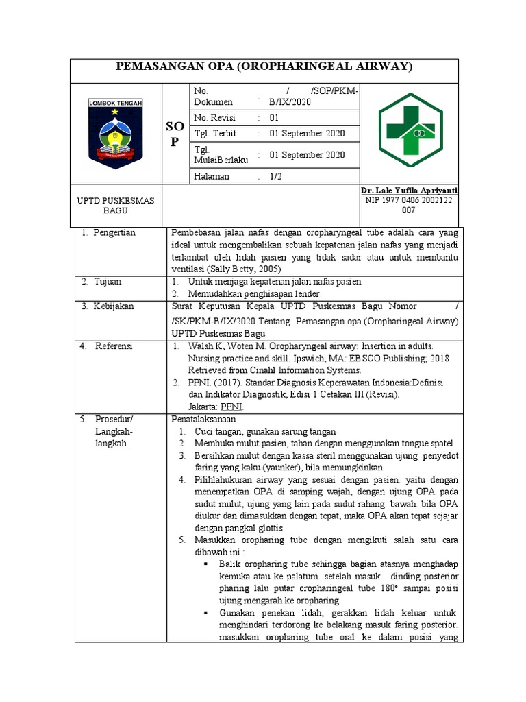 Sop Pemasangan Opa | PDF