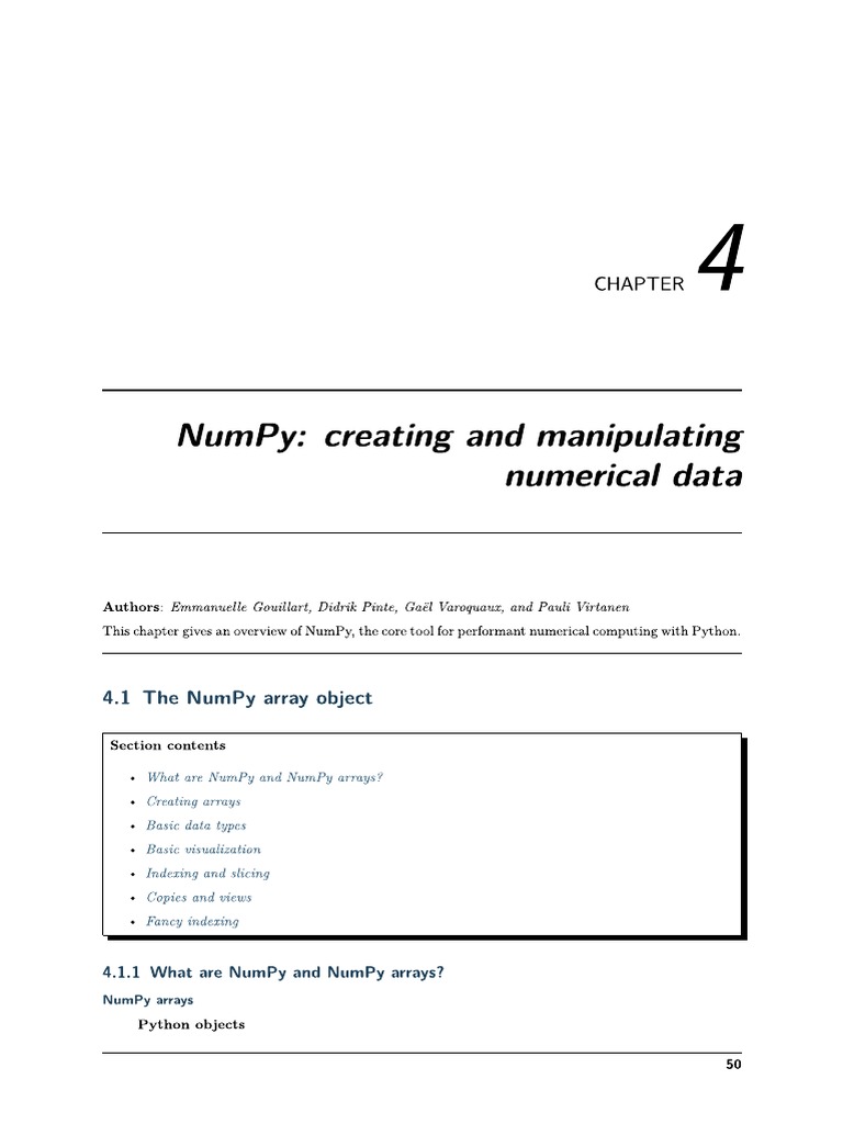 Module 5 - Part 1 - NumPy - Upto MAtrix Operations | PDF