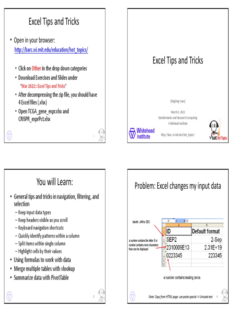 Excel Tips and Tricks | PDF | Metastasis | Microsoft Excel