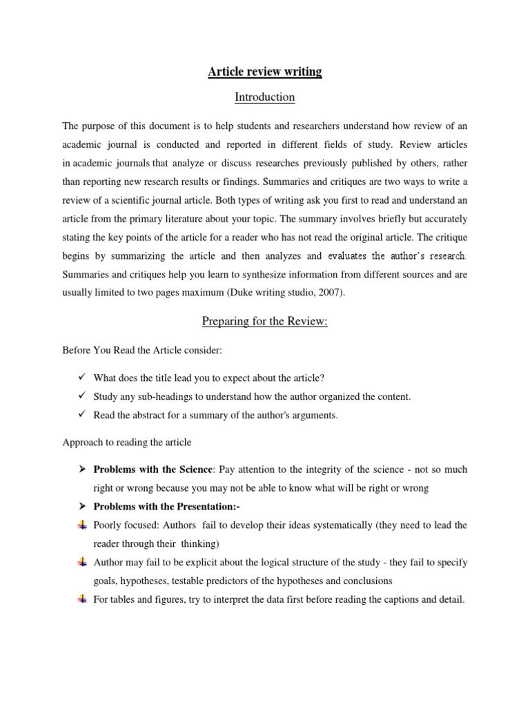 Writing Effective Article Reviews | PDF | Cognitive Science | Methodology