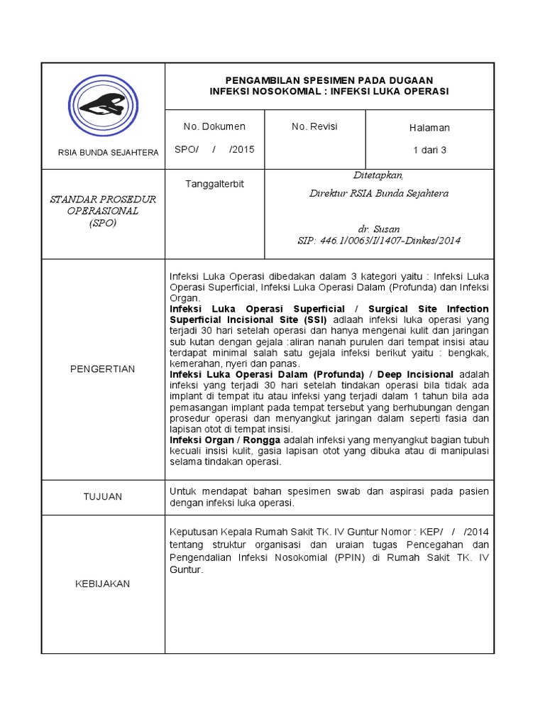 Spo Pengambilan Sample ILO | PDF