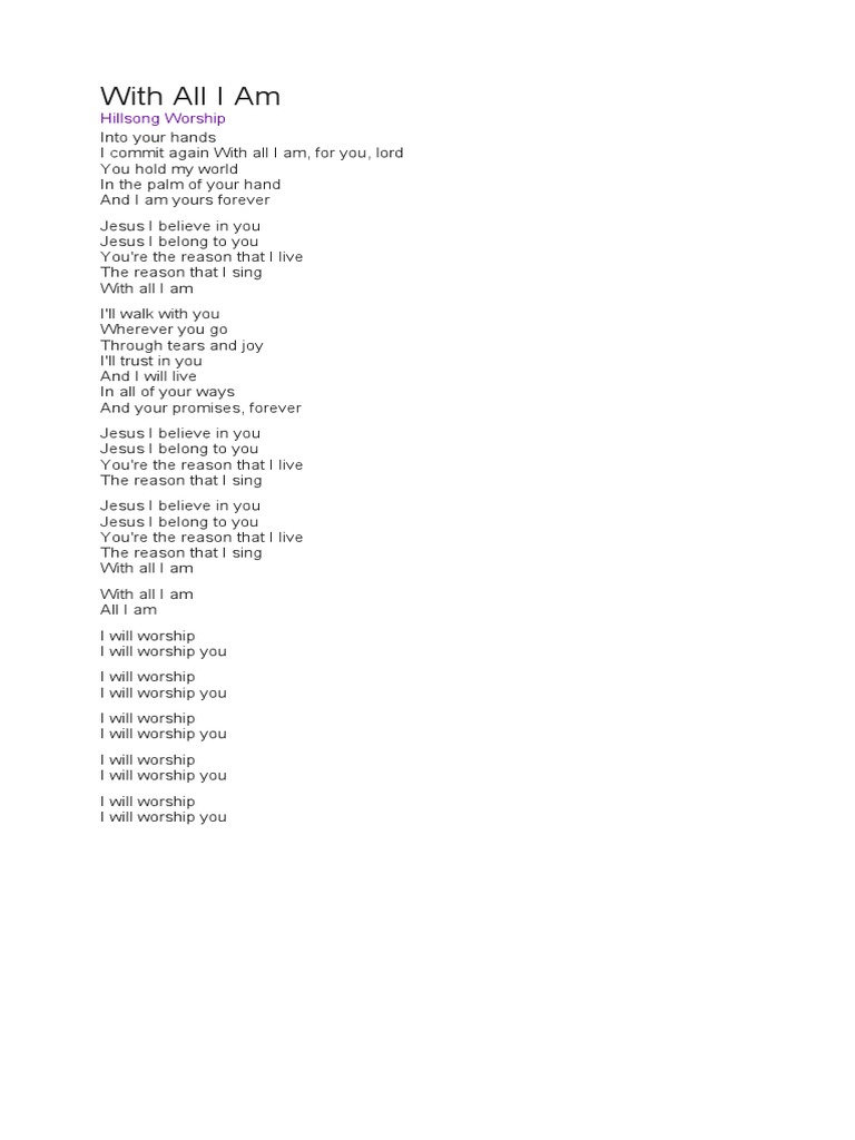 Worship with All I Am | PDF
