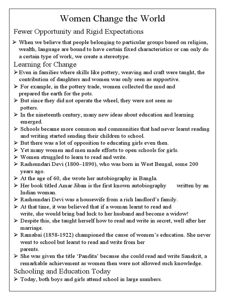 Women Change The World | PDF | Sexual Harassment | Discrimination