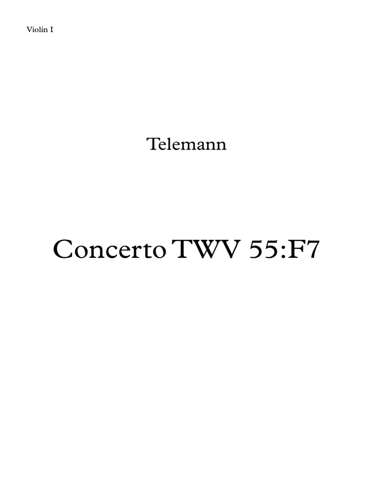 Concerto TWV 55 F7 - Violín I | PDF | Échecs | Théorie (échecs)