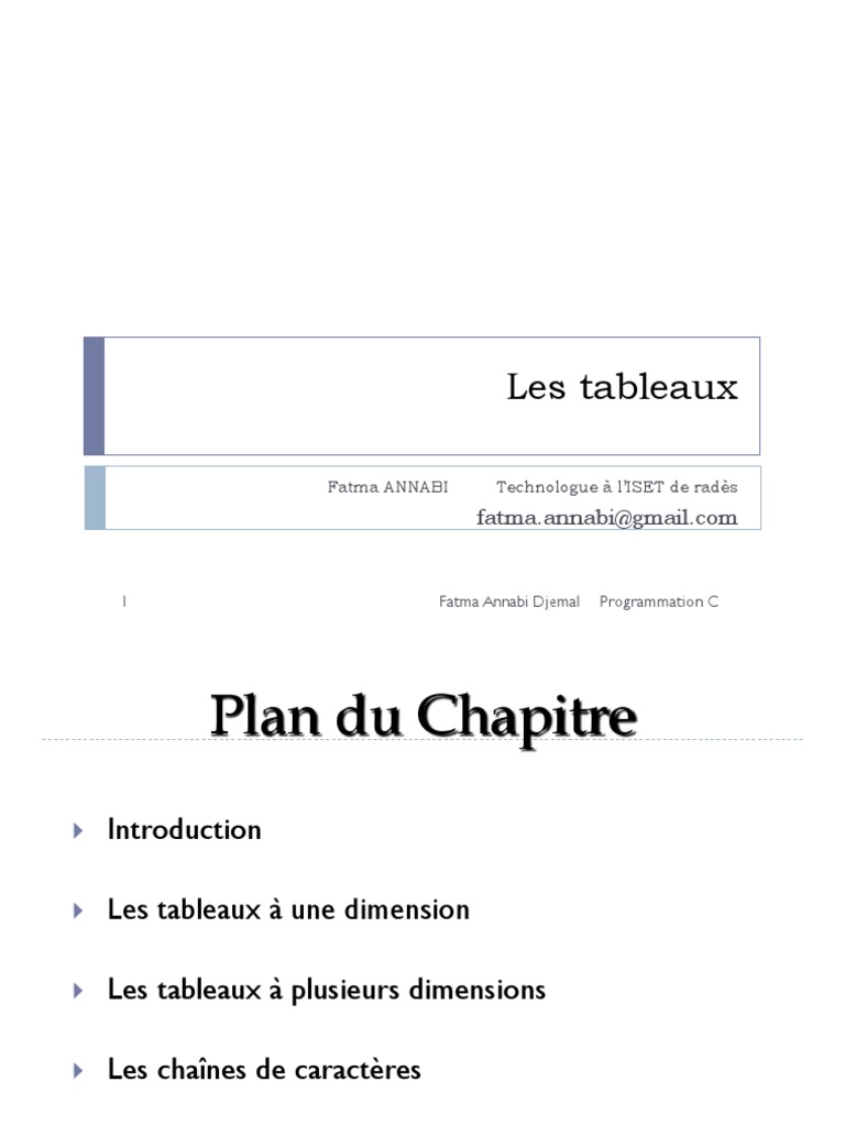 Tableaux et Chaînes en C | PDF | Programmation informatique | Pointeur ...