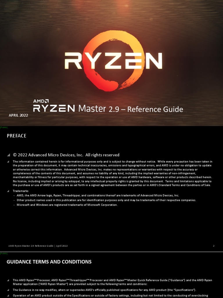 Ryzen Master Quick Reference Guide | PDF | Bios | Central Processing Unit