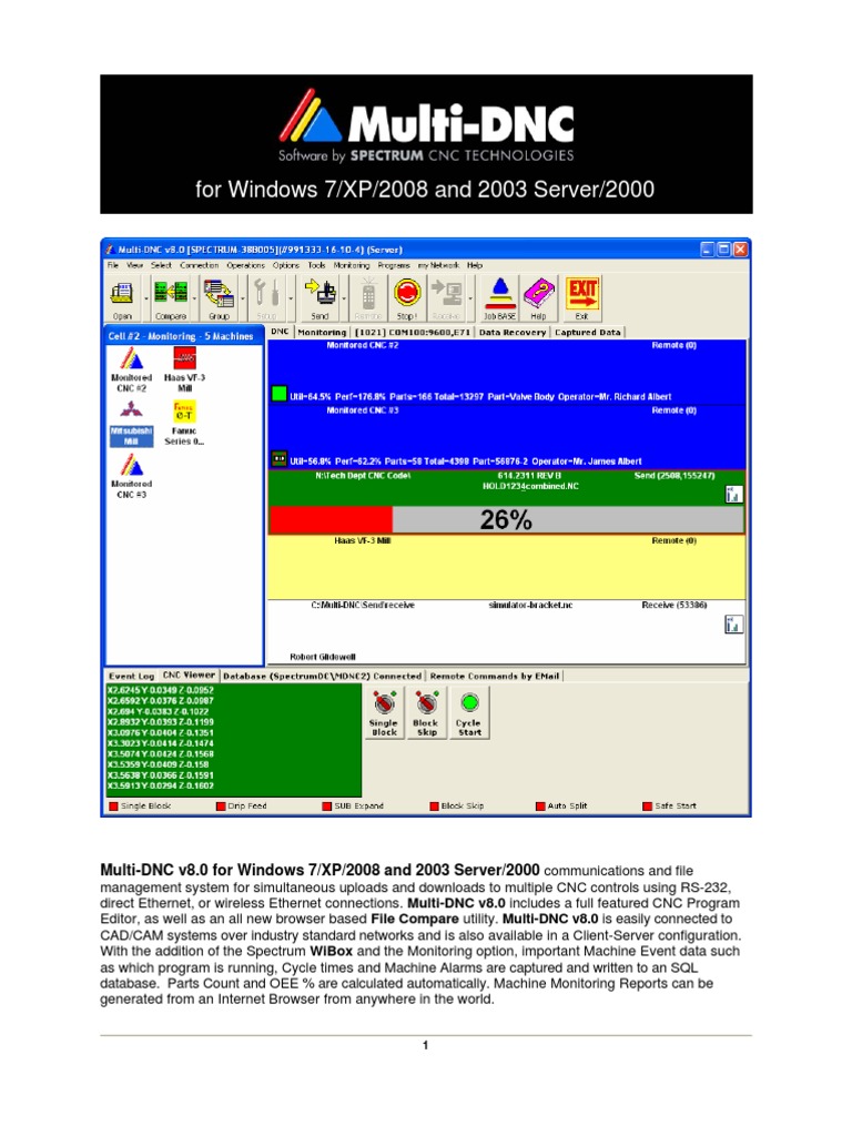 Multi DNC Overview | PDF | Computer File | Numerical Control