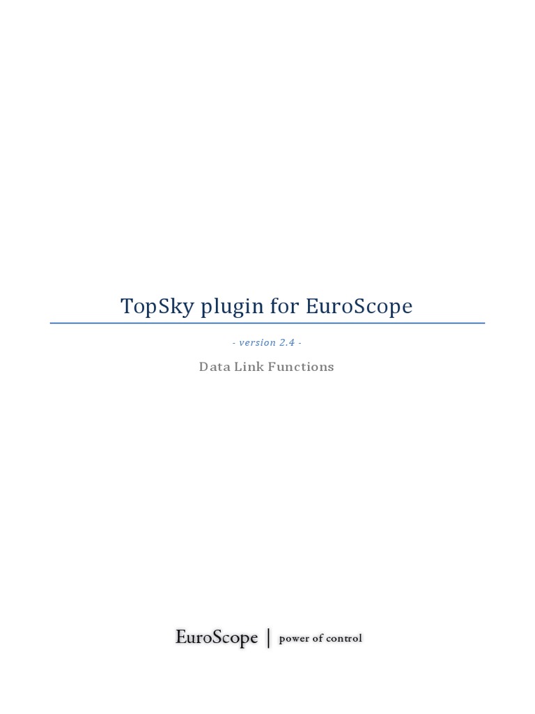 TopSky Plugin For EuroScope - Data Link Functions | PDF | Computing | Aviation