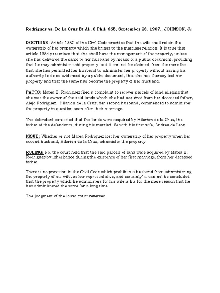 Ownership Rights of Matea Rodriguez | PDF