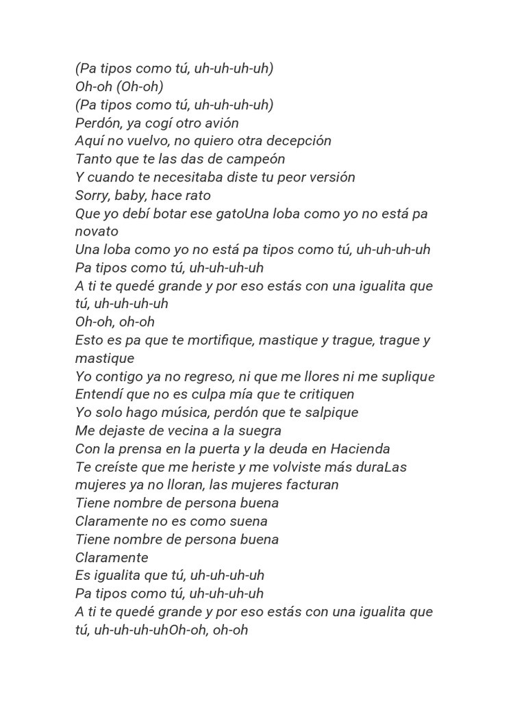 Pa Tipos Como Tú | PDF