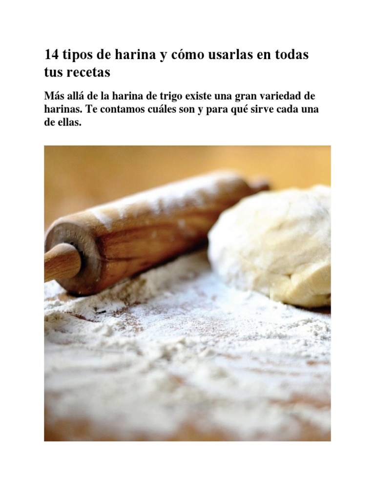 14 Tipos de Harina y Cómo Usarlas en Todas Tus Recetas | PDF | Panes ...