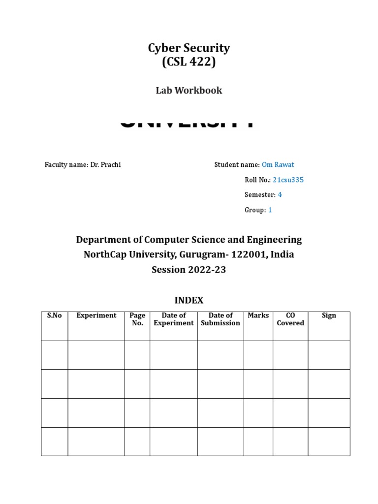 CS Lab Workbook Om Rawat 21csu335 | PDF | Domain Name System | Domain Name