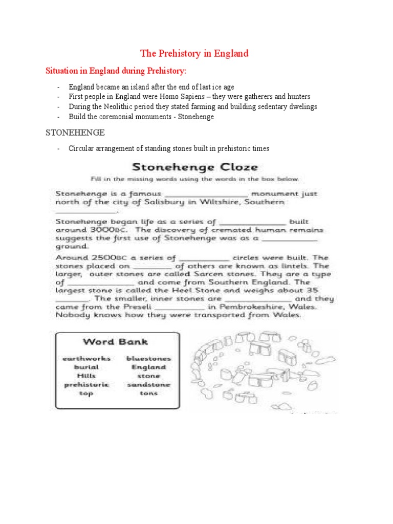 The Prehistory in England | PDF