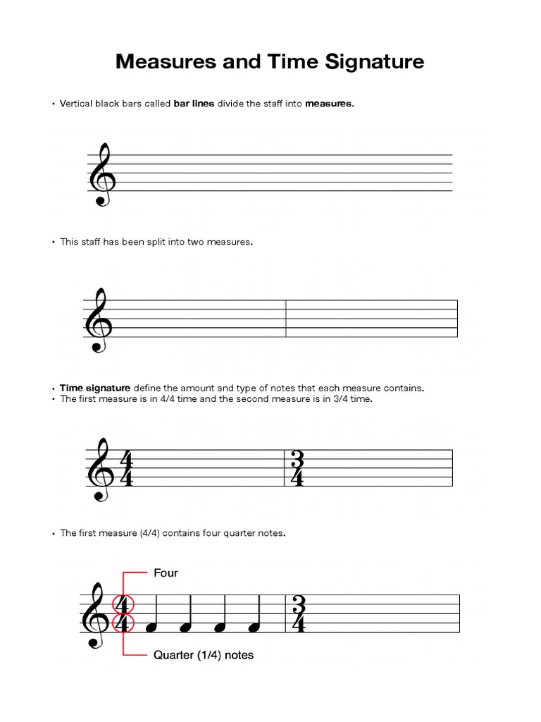 Measures and Time Signatures Explained | PDF