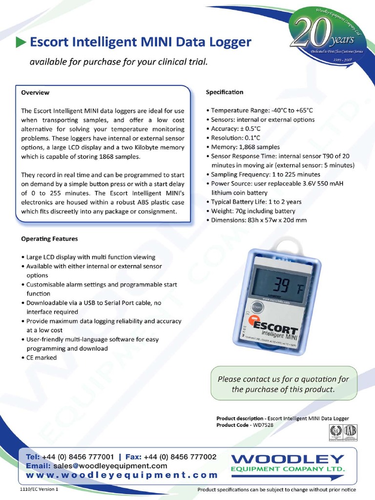 Escort Intelligent Mini Data Logger | PDF