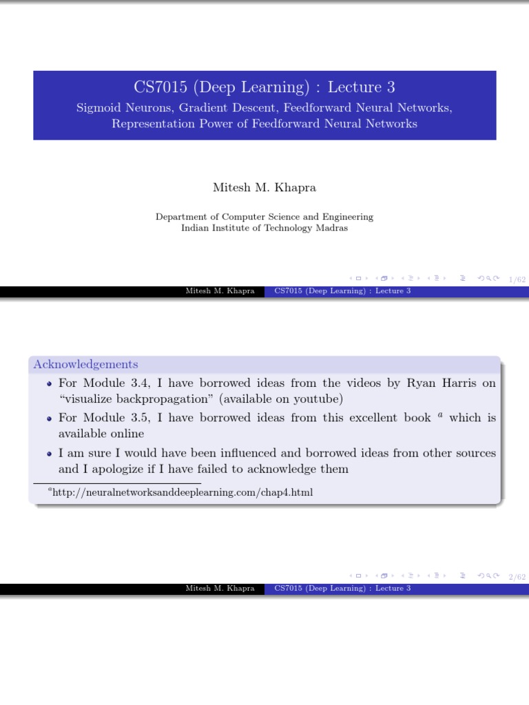 Dmbi Mmk Lec 29 Ciet Neural Network Part Iv Pdf Deep Learning Machine Learning