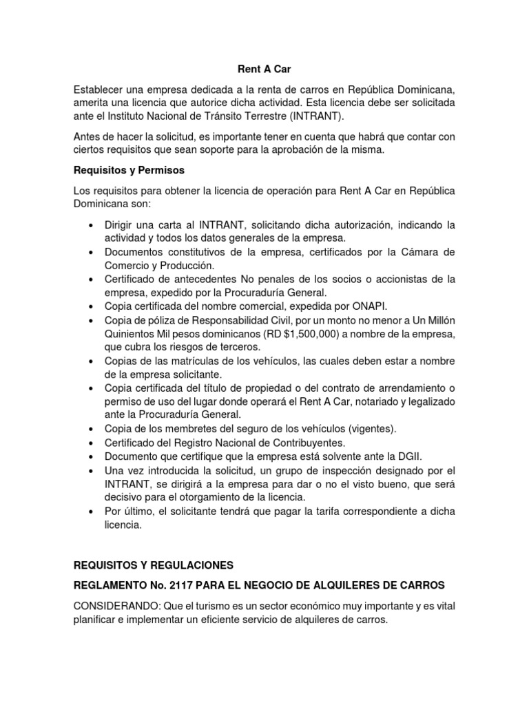 Rent A Car | PDF | Alquiler de coches | Turismo