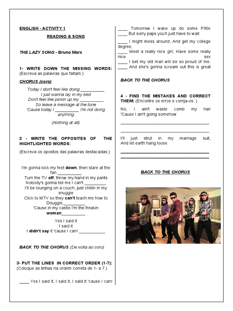 ENGLISH - ACTIVITY 1 2C e 2D | PDF