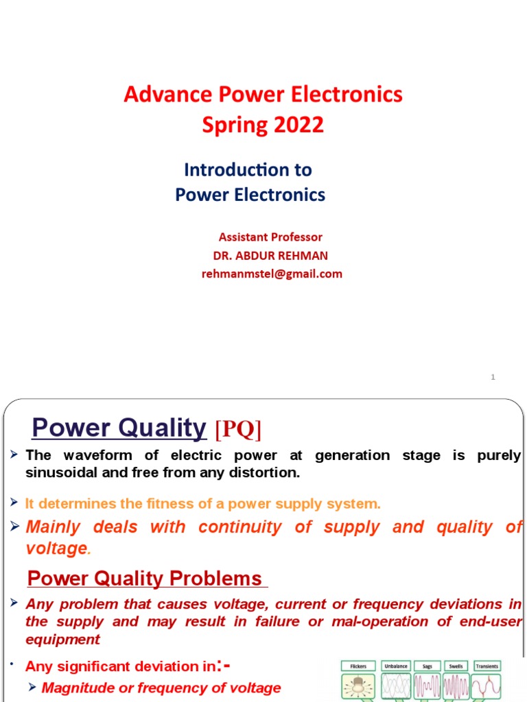 Lec-1 (Introduction To Power Electro | Download Free PDF | Power Electronics | Transistor