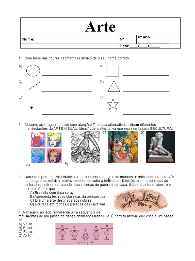 Atividades de Arte para 6º Ano | PDF