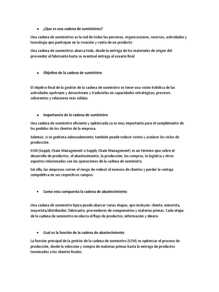 Que Es Una Cadena De Suministros Pdf Gestión De La Cadena De