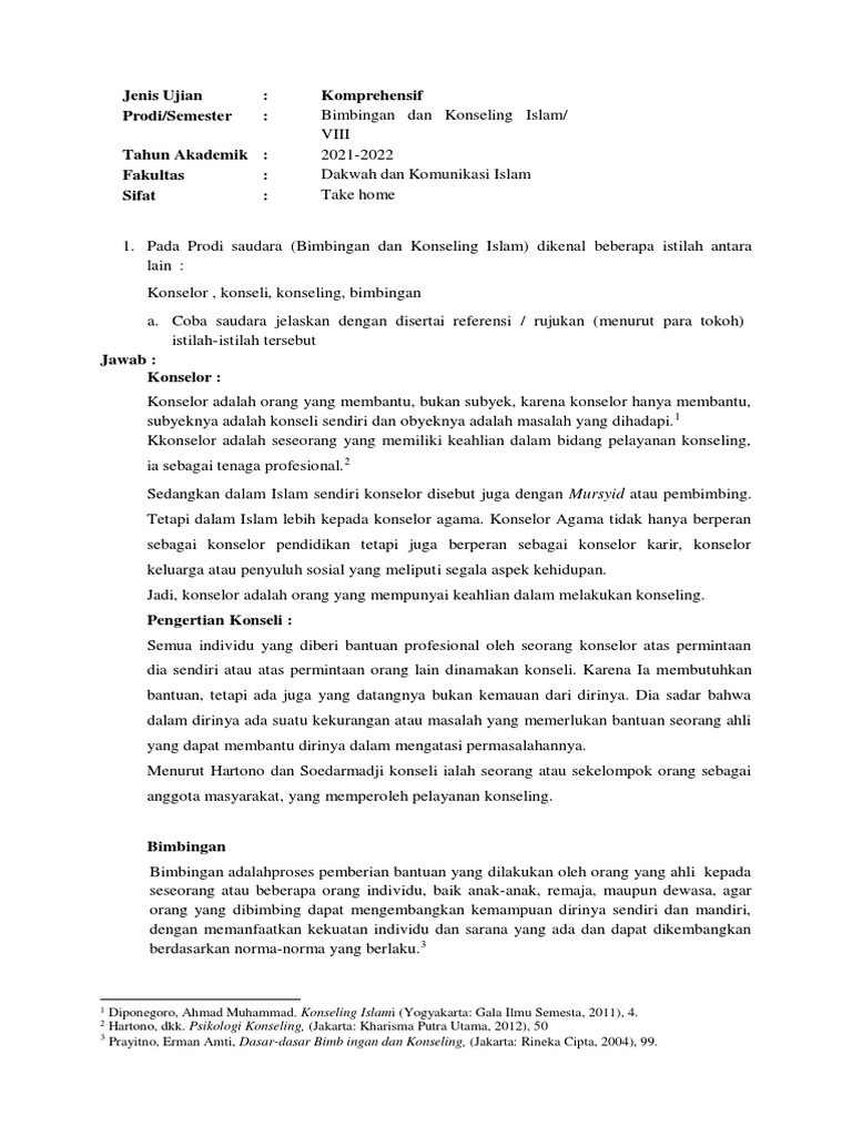 BKI Aqifatul Zulfa Jawaban Komprehensif Januari 2022 | PDF | Pengembangan Diri