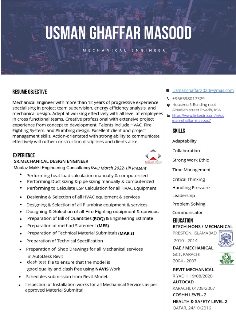 CV 2 | PDF | Autodesk Revit | Engineering