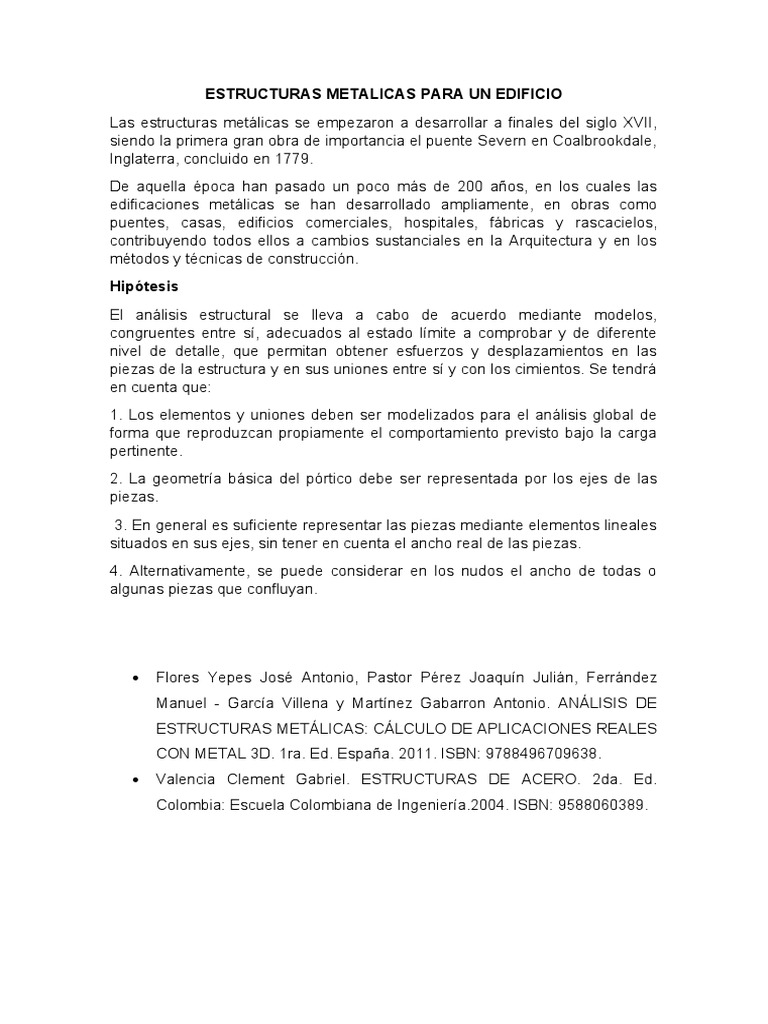 Estructuras Metalicas para Un Edificio | PDF | Acero | Hormigón