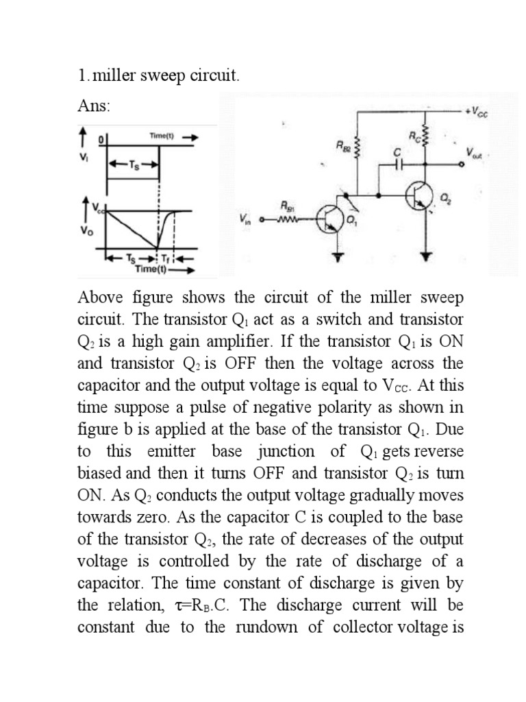 Miller Sweep Circuit | PDF | Amplifier | Operational Amplifier