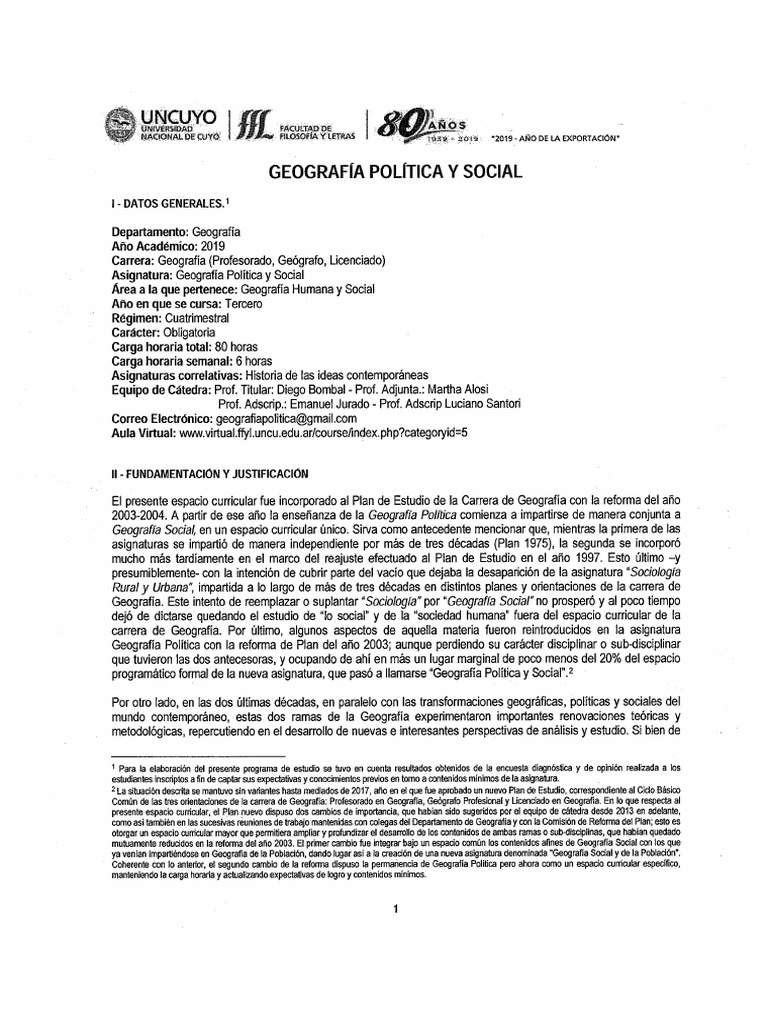 2019 Geografia Politica y Social | PDF
