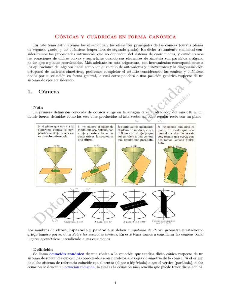 Form A Canonic A | PDF | Curva | Elipse
