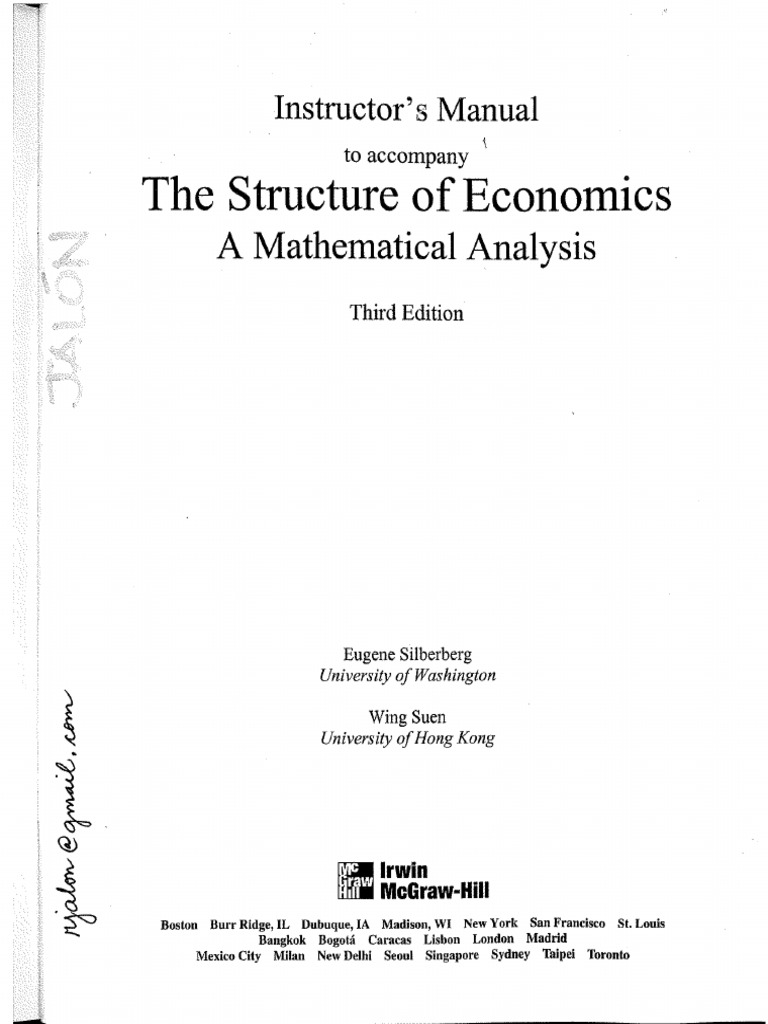 Instructor S Manual The Structure of Eco | PDF | Economies | Economics