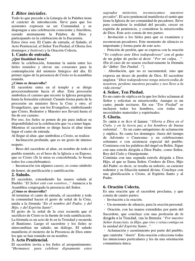 RITO INICIAL - para Compartir | PDF | Misa (liturgia) | Adoración ...